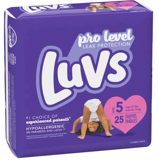 LUVS DIAPERS JUMBO SIZE 5 25CT - Metro Atlanta Wholesale