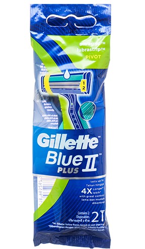 GILLETTE BLUE II PLUS 2 BLADES RAZOR 2PK 1CT - Metro Atlanta Wholesale