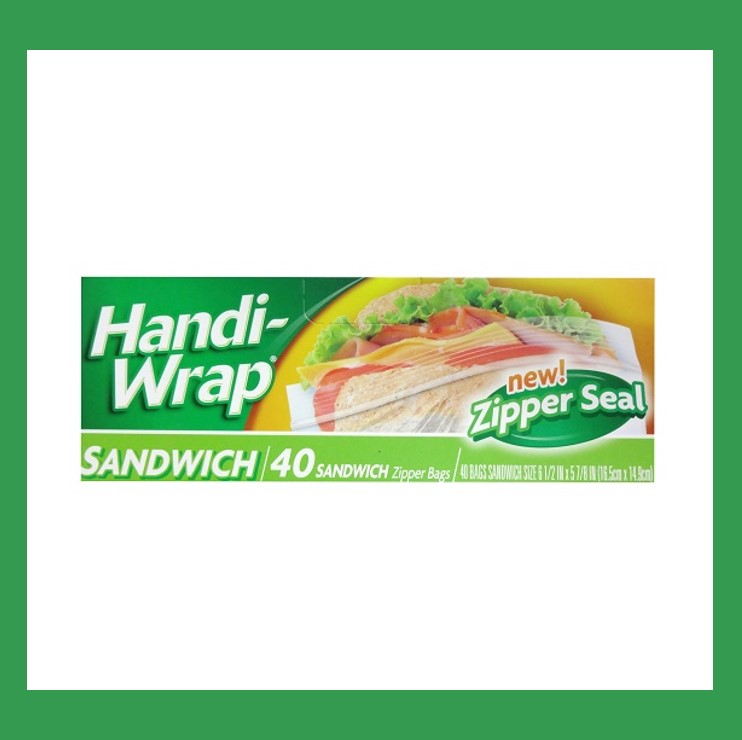 HANDI WRAP SANDWICH BAGS ZIPPER 40 CT - Metro Atlanta Wholesale
